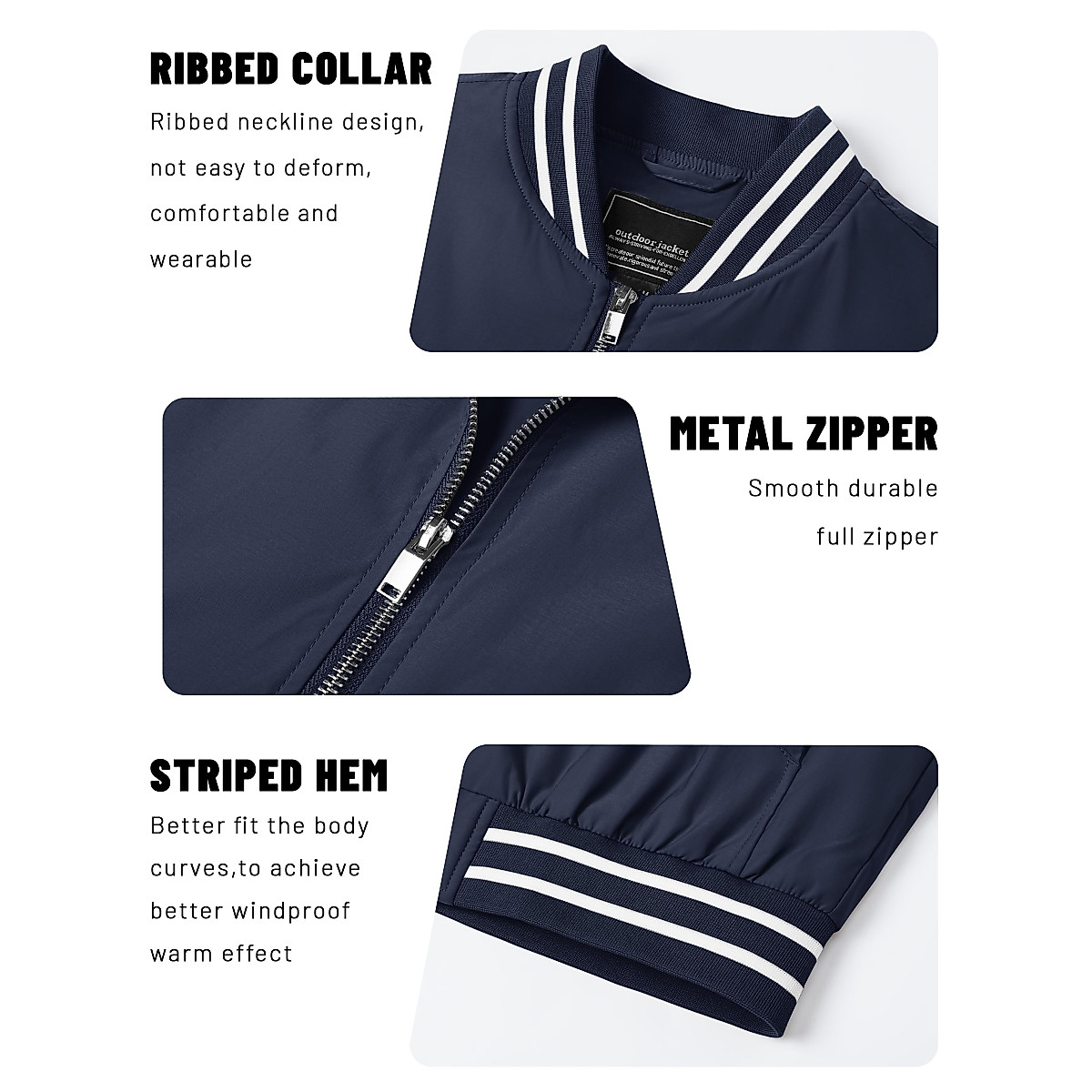 TACVASEN Mens Jackets Lightweight Men's Jackets Stylish Men's Casual Jacket Outdoor Windbreaker Lightweight Bomber Coats Hiking Jacket