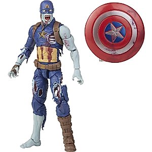 Avengers Marvel Legends Series 6-inch Scale Action Figure Toy Zombie Captain America, Premium Design, 1 Figure, and 1 Accessory