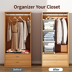 MAGINELS Cube Storage Organizer 12-Cube (11.8"x11.8") Narrow Cabinet Closet Storage Shelves Plastic Storage Shelving for Bedroom, Living Room, Office, White with Doors