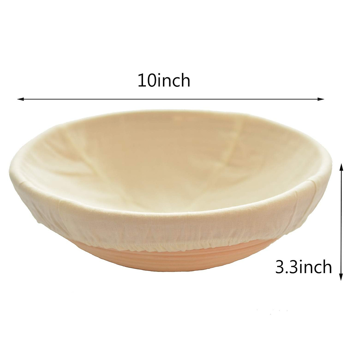 Forsun 1pcs 10" Round Banneton Brotform Bread Dough Proofing Rising Rattan Basket & Liner,Banneton Proofing Basket Set - for Home Bakers (Sourdough Recipe) & Bread Making