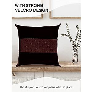 Tissue Box Cover, Leather Tissue Box Holder, Square Tissue Holders for Bathroom, 5"x5"x5" (Brown)