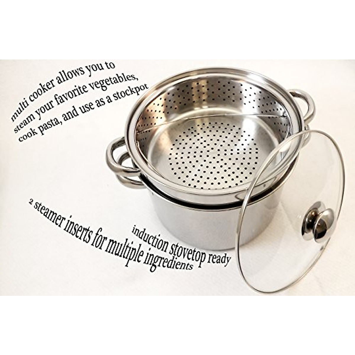 8 QT 4 Piece Stainless Steel Multi-Cooker