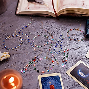 SATINIOR 9 Pieces Evil Eye Bracelet Handmade Evil Eye Beads Bracelet Evil Eye Chain Bracelet Adjustable Amulet Jewelry Evil Eyes Bracelets for Women Family