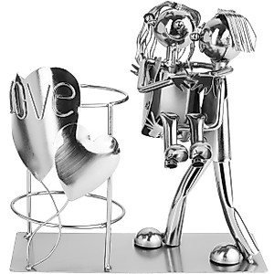 BRUBAKER Wine Bottle Holder Statue Love Couple, Carrying Wife Over The Threshold Sculptures and Figurines Decor Wine Racks and Stands Gifts Decoration