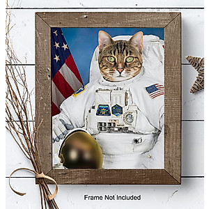 Cat Astronaut - Cat Wall Decor - Astronaut Decor - Space Wall Decor - Space Wall Art - NASA Wall Decor - Funny Cat Wall Art Poster - Cute Cat Home Decor - Cat Themed Gifts