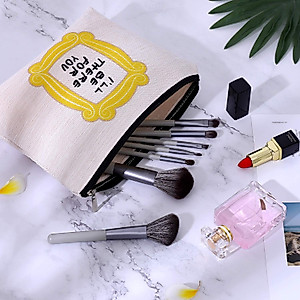 Brital Friends Makeup Bag Friends TV Show Merchandise Yellow Peephole Frame Travel Waterproof Toiletry Cosmetic Bag for Friends Fans