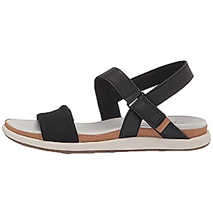 Clarks womens Eliza Mae Sandal, Black Textile, 8.5 US