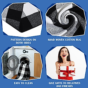 Geelin Doormat - 18'' x 30'' Hello & 43'' x 27.5'' Buffalo Checkered Rug - Non Slip Indoor Outdoor Rugs for Entrance Decorative - Handmade, Non-Stain, Water Resistant, Durable