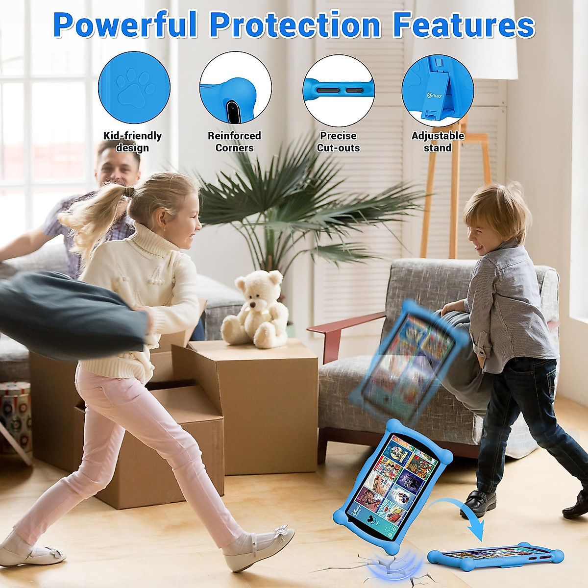 Contixo Kids Tablet V10, 7-Inch HD for Ages 3-7 - Toddler Tablet with Camera, Parental Control, 32GB Storage, WiFi, 50+ Disney Storybooks & Stickers, Kid-Proof Case & Stylus - Blue