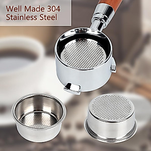 VIGIND 51mm Bottomless Portafilter 3 Ears Included 1 Cup filter Basket,Compatible For Delonghi EC680 EC685,EUPA and SMEG Coffee Machine,Stainless Steel Coffee Espresso Machine Part and Wooden Handle