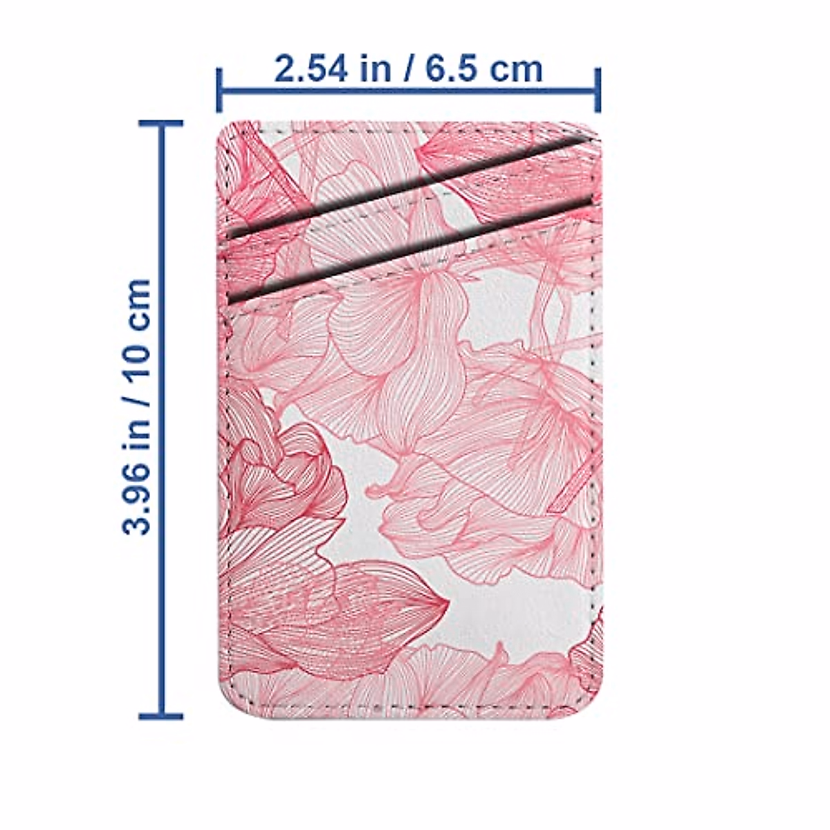 Diascia Pack of 2 - Cellphone Stick on Leather Cardholder ( Elegant Beautiful Pink Pattern Pattern ) ID Credit Card Pouch Wallet Pocket Sleeve