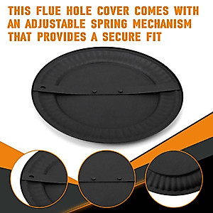 Adjustable Flue Stopper Replacement Furnace Flue Hole Cover Cap, Chimney Stove Pipe Hole Cover 6719900 Fits 6" 7" 8" Flue Wall Openings