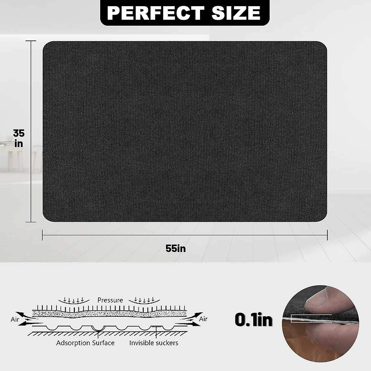 Office Chair Mat for Hardwood Floor, 47"x35" Computer Gaming Rolling Chair Mat Low-Pile Floor Protectors, Anti-Slip Computer Chair Mats for Home Office (47"x35", Brown)