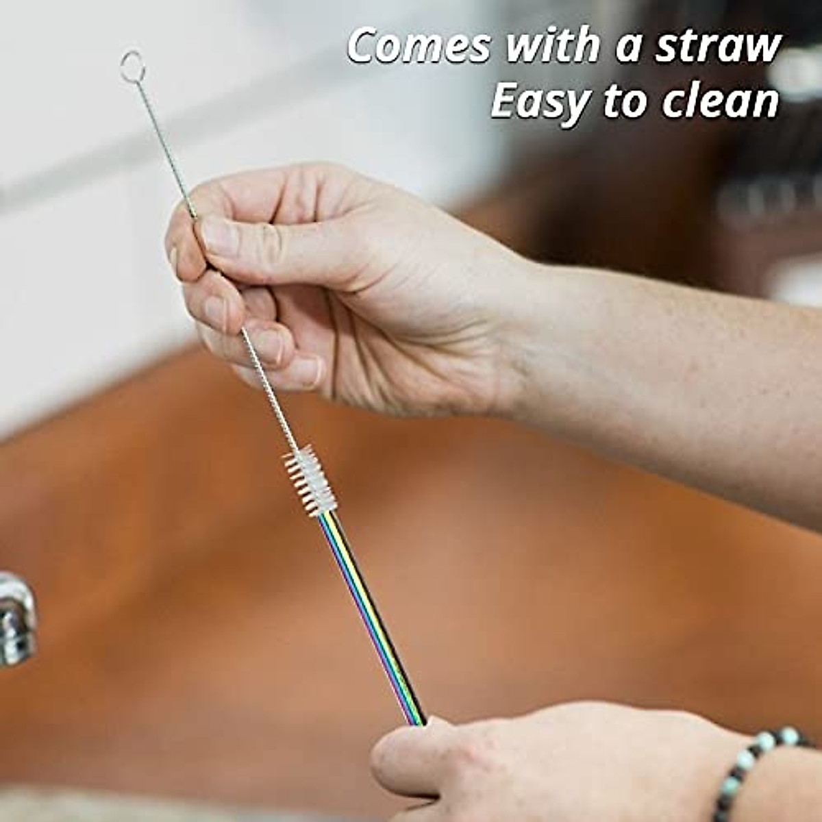 Sihuuu Metal Straws with case, Reusable Stainless Steel Straws with Brush, Extra Long Travel Drinking Straws for YETI tumbler, Coffee Mug, Water Bottle, Dishwasher Safe, Popotes de Acero Inoxidable