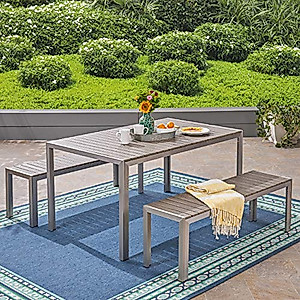 Christopher Knight Home Butler Outdoor Picnic Set, Silver + Natural
