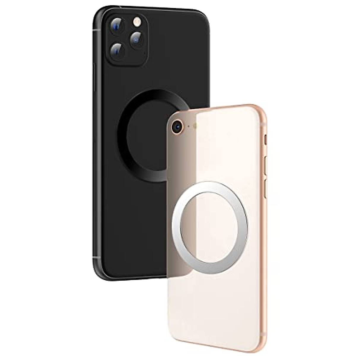 DXLTMY 10 Pack Magnetic Wireless Charger Universal Metal Rings with Sticker, Universal Ultra Thin Metal Rings Compatible with