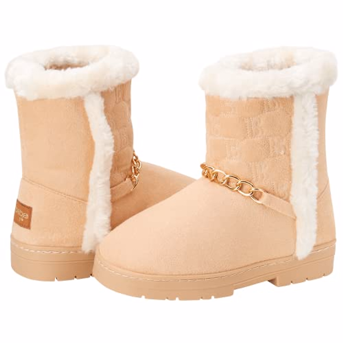 bebe Girls' Winter Boots - Quilted Faux-Fur Shearling Boots (Little Girl/Big Girl), Size 2 Little Kid, Tan