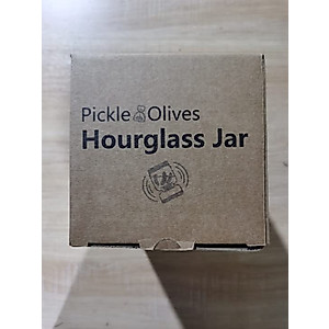 WhiteRhino Glass Pickle Jar,34oz Olive Hourglass Jar with Strainer,Airtight Glass Jar Pickle Juice Separator Jar Pickle Flip Jar for Gherkin Jalapeno