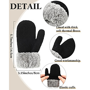 Liitrsh 6 Sets Toddler Winter Hat with Mittens Set Fleece Winter Baby Hat and Mitten Set Knitted Thick Warm Beanie Cap Gloves for Boys Unisex Newborn Infant Girls