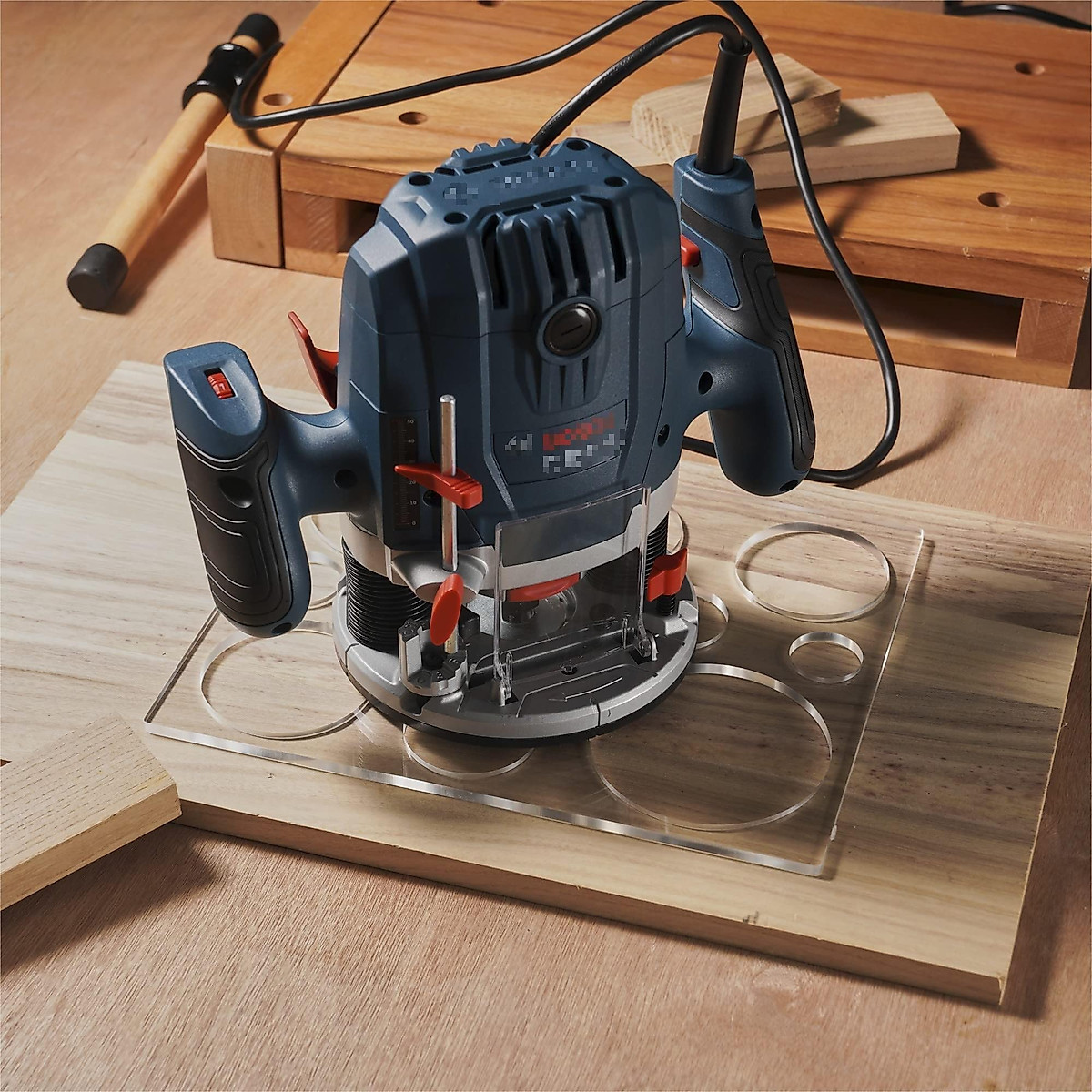 HERMIT TOOLS 12"*10" inches 12-in-1 Circle Inlay Template | Router and Decorative Templates for Woodworking