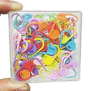 50 Pieces Colorful Knitting Markers Crochet Clips Crochet Pins Bulk Stitch Markers Locking Stitch Knitting Place Markers DIY Craft Plastic Safety Pins Weave Stitch Needle Clip Counter(10 Colors)