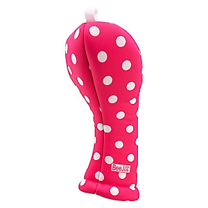Women's Hot Pink & White Polka Dots Driver 460cc Club Headcover Handmade by BeeJos