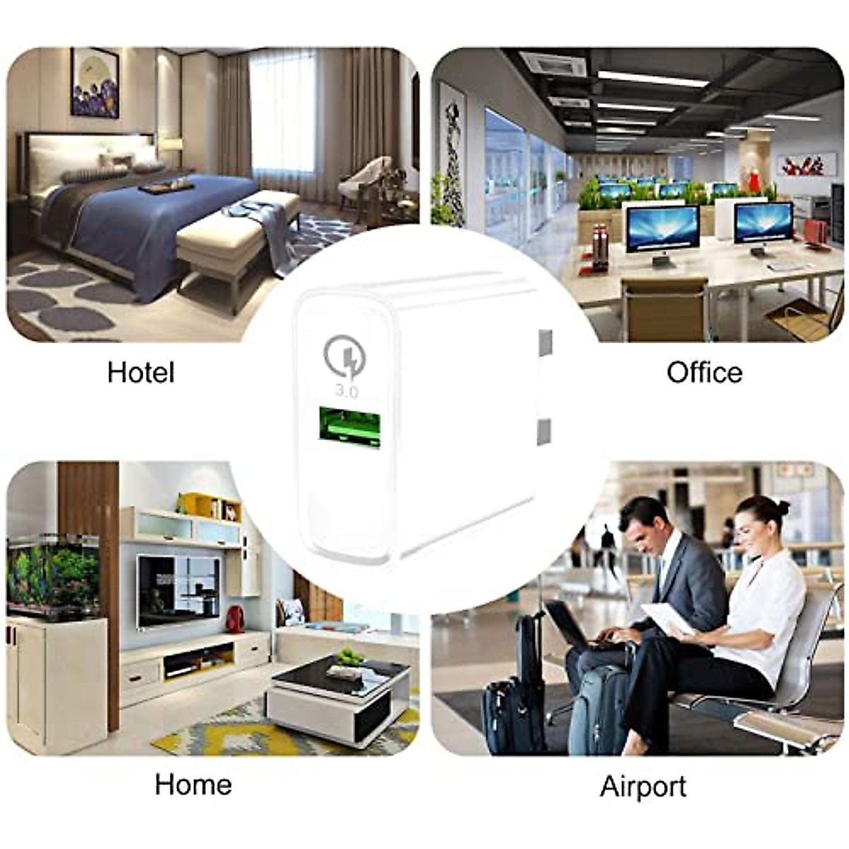 18W Fast Charger for Samsung Galaxy A32 A14 A02S S22 S20 S21 Plus Ultra 5G,A50 A20 A10E A12,Tab A 10.5 2018/10.1 2019/S4 S5e S6,Quick Charge 3.0 Power Adapter Plug/Phone Charging Block+6FT USB C Cable