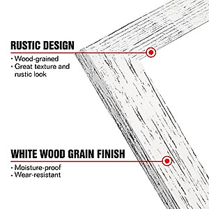 BAIJIALI 5x7 Picture Frame Distressed Farmhouse Wood Pattern Set of 4 with Tempered Glass,Display 4x6 Photos with Mat or 5x7 Without Mat, Horizontal and Vertical Formats for Wall and Table Mounting,Multicolour