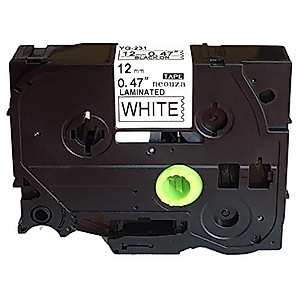 Compatible for Brother P-Touch TZe TZ 231 Black on White Label Tape Cartridge All Size 1/2" x 26.2'