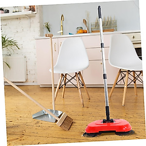 GRIRIW 3 1 Hand Push Sweeper for Home Cleaning (red) Floor