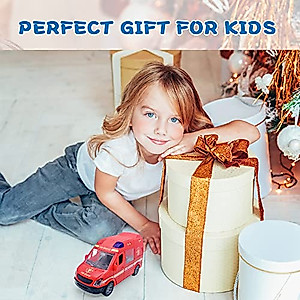 Wikineon Garbage Truck, Police Car Ambulance Toy, Toy Food Truck, Kids Toys Cars,Toddler Toys, Green Toys as your little One's Garbage Truck Toys Police Car Toy Food Van Collection Age 3+, Red Color