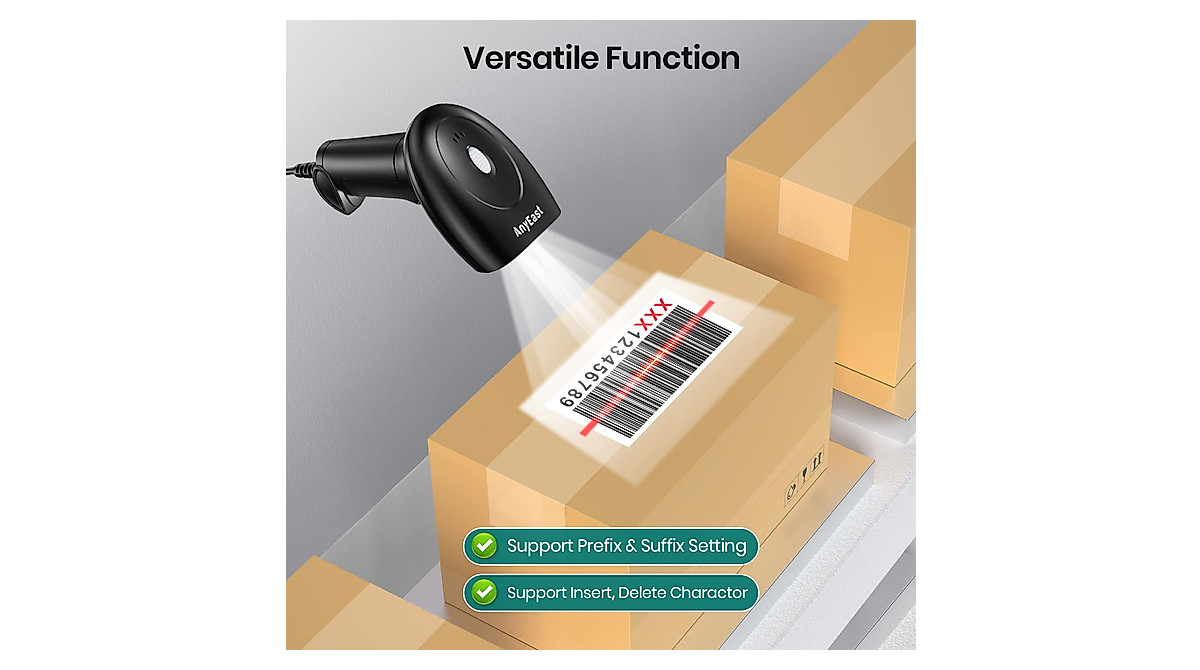 Anyeast USB Barcode Scanner with Stand for Retail & Warehouse