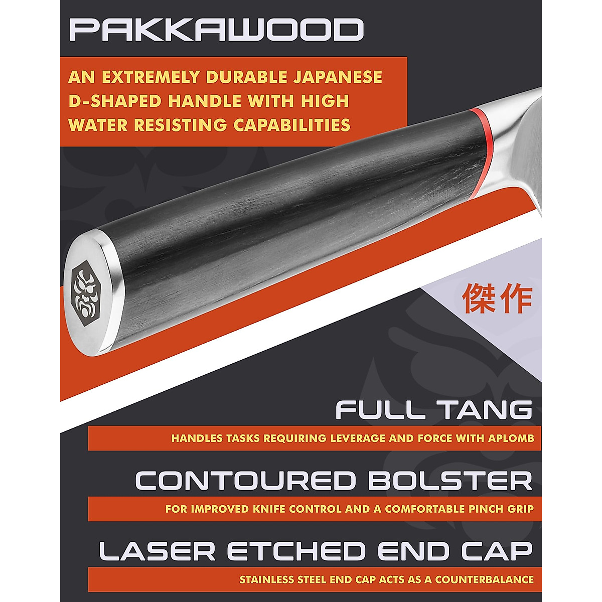 KESSAKU 6-Inch Nakiri Vegetable Cleaver - Spectre Series - Forged Japanese AUS-8 High Carbon Stainless Steel - Granton Edge - Pakkawood Handle with Blade Guard