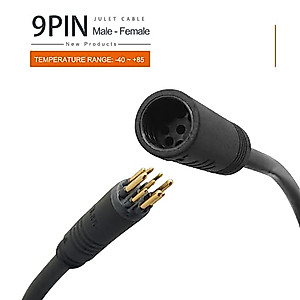 HUDAMZKY Ebike Hub Motor Extension Cable,9 Pin Waterproof Extension Cable for Electric Bike and Escooter Female to Male 60cm 130cm 160cm Wire of Conversion Kit (9pin 600mm)