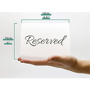 20 Pack Modern Reserved Table Sign With Name Line - Reserved Signs For Wedding - White Reserved Signs - Wedding Accessories - Tent Cards For Reserving Seats & Places - Place Cards for Party, Event