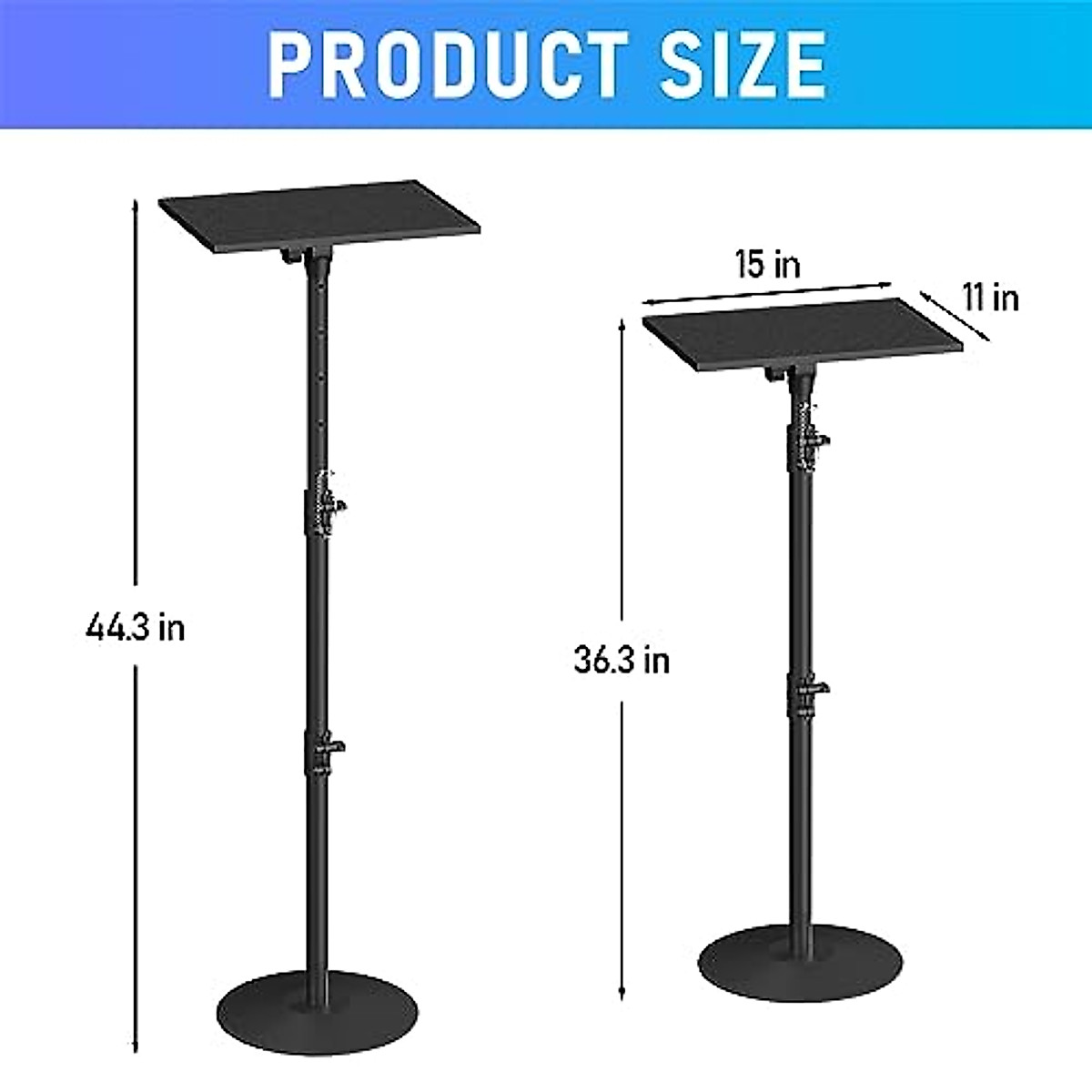 Facilife Projector Stand ,Laptop Floor Stand Adjustable Height 36.3 to 44.3 Inches, Projector Stand Adustable, Laptop Stand, Floor Stand for Home, Office (Only 1 Stand)