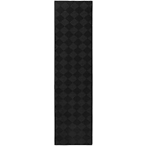 Garland Rug Diamond Solid Black 3' x 8' Soft, Non Slip Area Rug- Ideal for Living Rooms & Hallways, Stylish & Durable for High-Traffic Areas