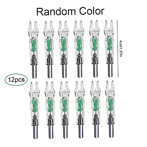 KUYYFDS LED Arrow Nocks Plastic Luminous Archery Lighted Nocks Light Up Arrow Bow Tail 12PCS Random Color Nocks