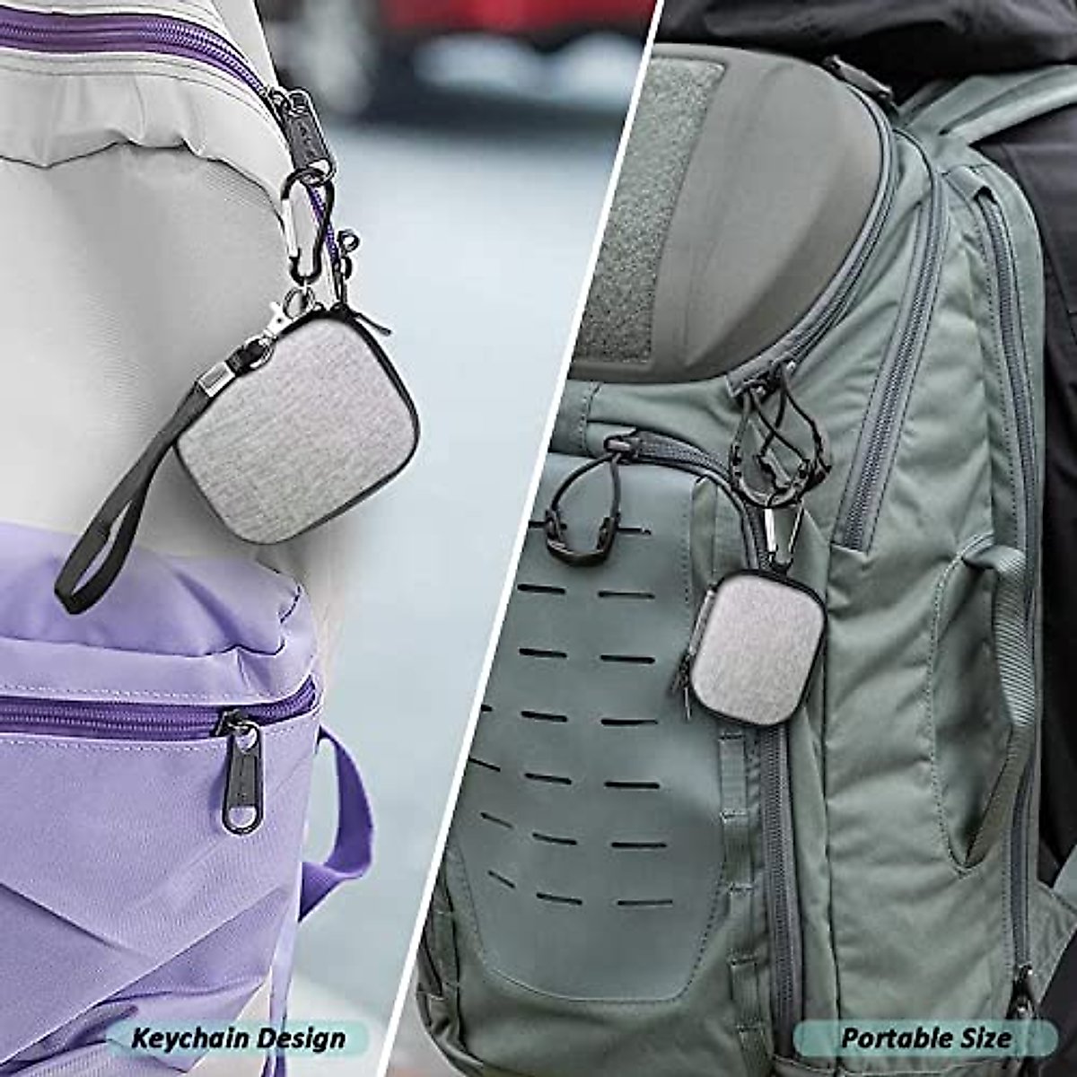 Compatible for Google Pixel Buds Pro 2022 Case, [Portable] [Keychain] [Storage Bag] Hard Case for Google Pixel Buds Pro/Pixel Buds A-Series/Pixel Buds 2 Case (Grey)