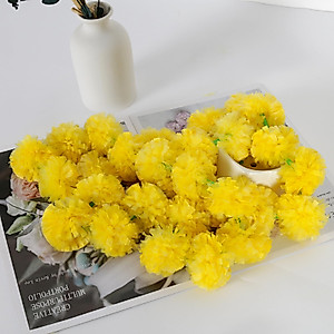 5Pcs Marigold Garland for Decoration, 5 Feet Artificial Marigold Flowers Diwali Decorations for Home, Yellow Artificial Marigold Heads for Diwali Party,Indian Weddings, Halloween,Wreath