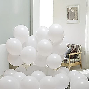 300 pack White Balloons, 12 Inch White Latex Balloons for Party Supplies and Decorations