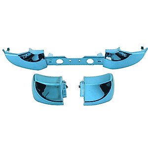 Joystick for Xbox, Gamepad Electroplating Buttons for Xbox One Slim Controller Gamepad Replacement Kit with Mushroom Cover Cross Shaped Left/Right Bumper Baffle,etc(Blue)