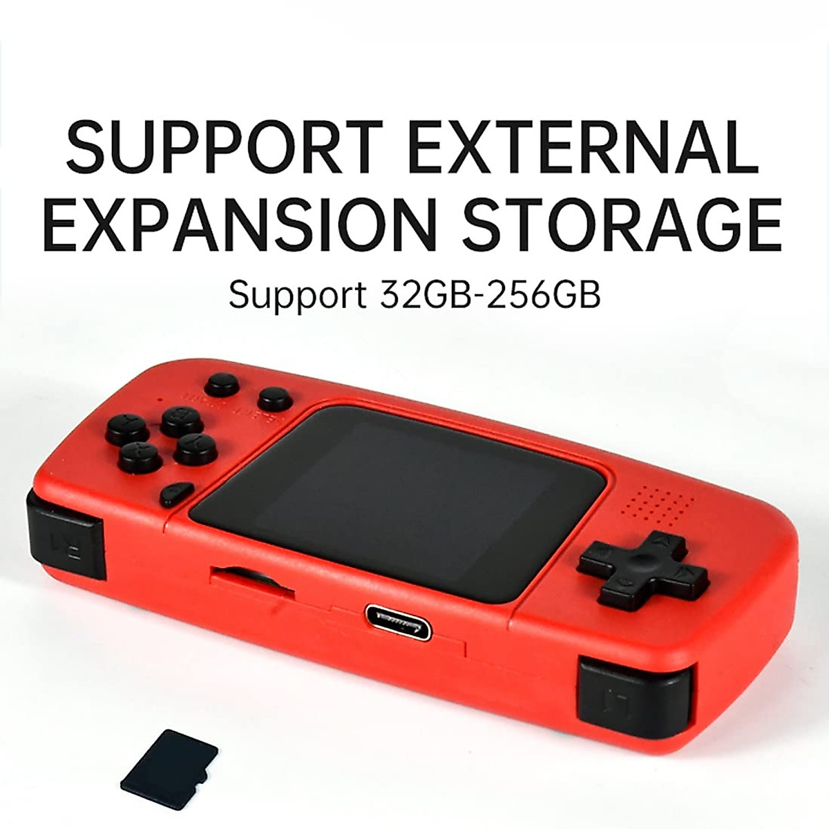 HKYRD Powkiddy Q36 Mini Handheld Game Console Retro Open Source System 32G/2000 Games (Red)