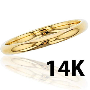 Decadence 14K Yellow Gold 2mm Polished Plain Wedding Band, Size 9