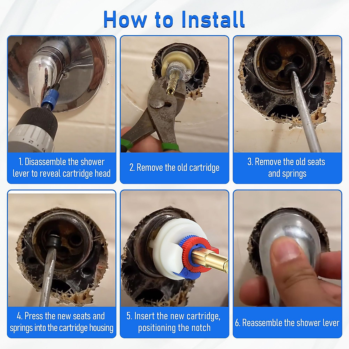 Dreyoo Round Stem Washerless Cartridge Compatible with Danze DA603567, Shower Cartridge Compatible with Glacier Bay and Pegasus Single Handle Tub/Shower Faucets with Temperature Limit Stops