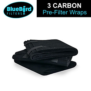 BlueBird Filters Replacement HEPA Filter & Carbon Pre Filter Kit For Honeywell 50250 50250-S OEM Part Number 24000 (1 HEPA + 3 Carbon Pre-Filter)