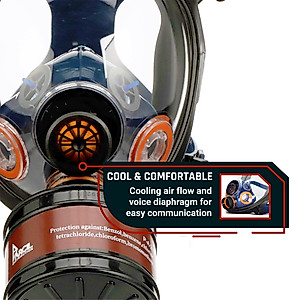ST-100X Military Grade Full Face Respirator Mask with Advanced Air Filtration - For Chemical, Smoke, and Particulate Protection in Emergency Situations