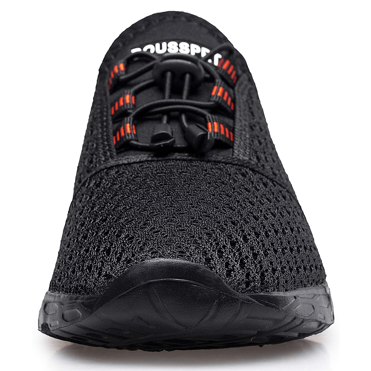 DOUSSPRT Men's Water Shoes Quick Drying Sports Aqua Shoes Dark Allblack Size 8.5