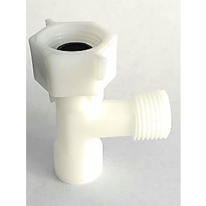 LeonKing Bidet Plastic T adapter 1/2" x 1/2" x 1/2" 3 way connector with Rubber Washer