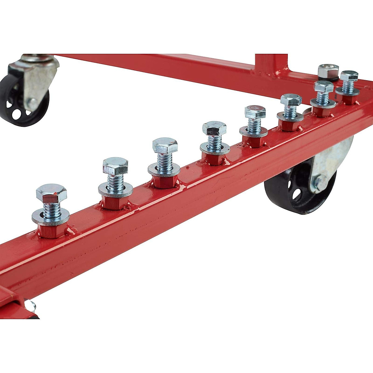 Speedway Motors Chevy V8 Rolling Engine Cradle and Lift Plate: Premium Steel, 3" Castors, Fits Holley & Rochester 2/4 Barrel, Durable with Built-in Hardware Storage